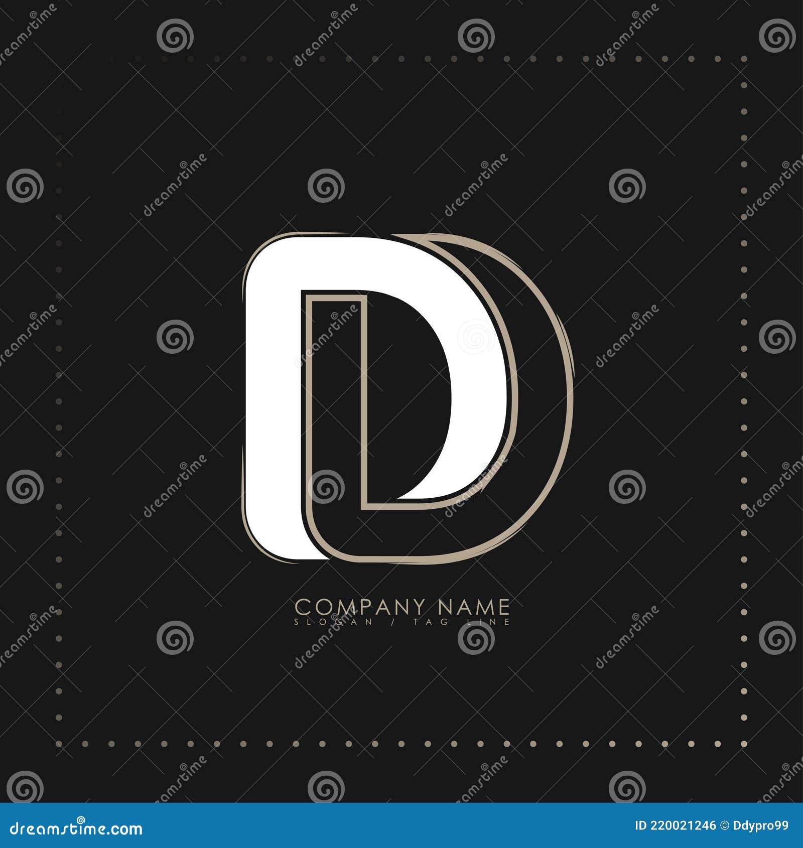 Double `DD` Logo. the Design Consists of only One Continuous Line that ...