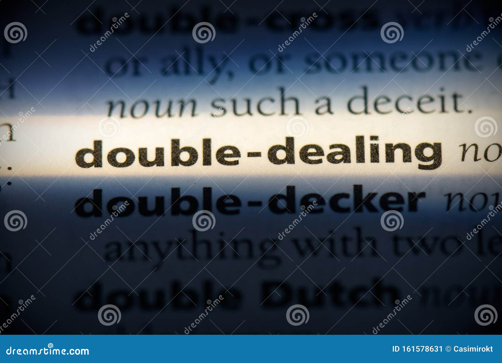 Double-dealing stock image. Image of definition, highlight - 161578631