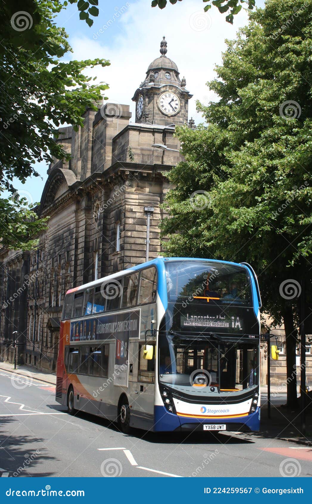 Double Deck Bus Passing Lancaster Town Hall Editorial Photography ...