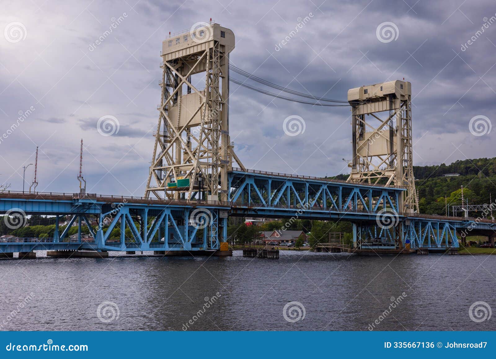 A Double Deck Lift Bridge Crossing a River Editorial Photo - Image of ...