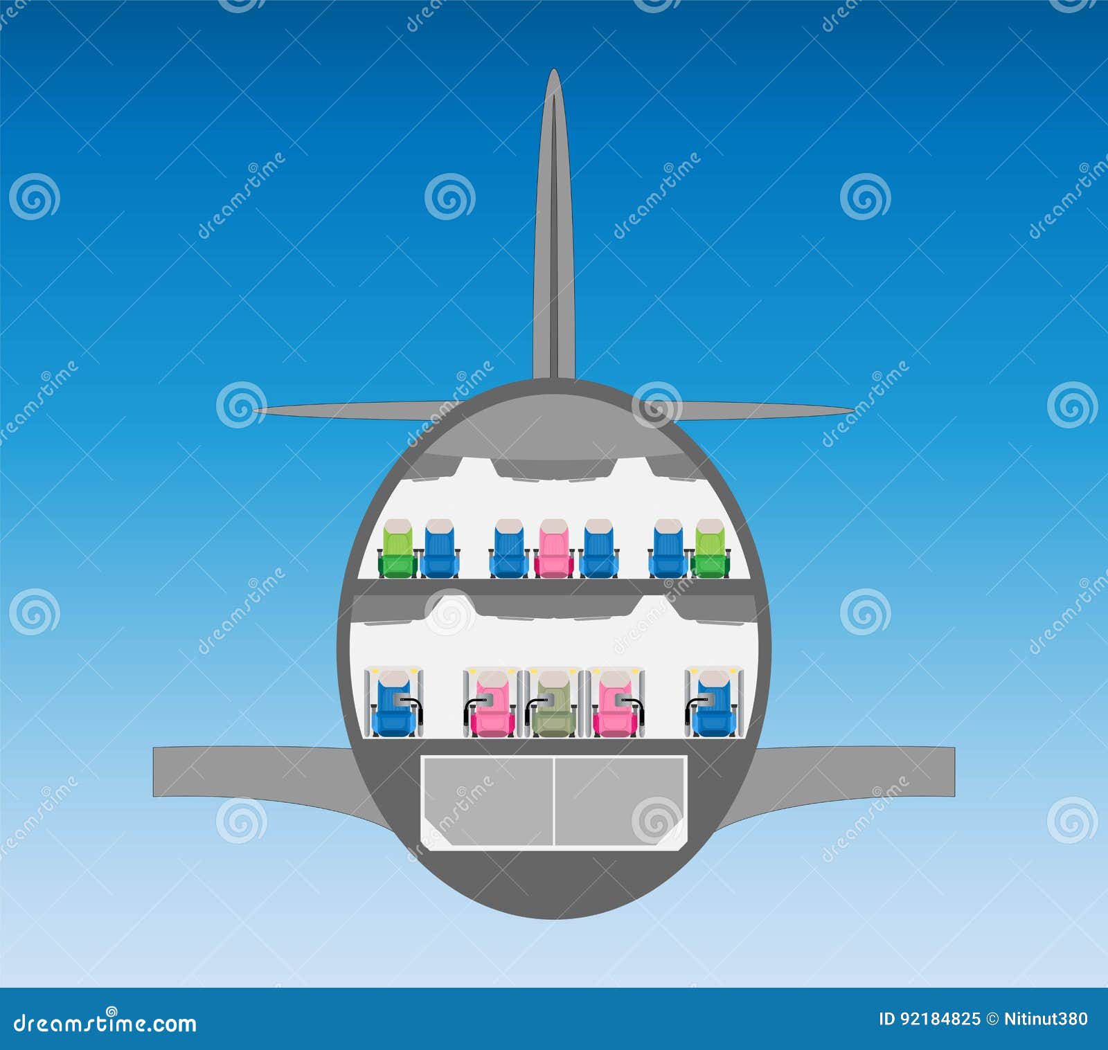 Fuselage Cross Section RGB Color Icon Vector Illustration ...