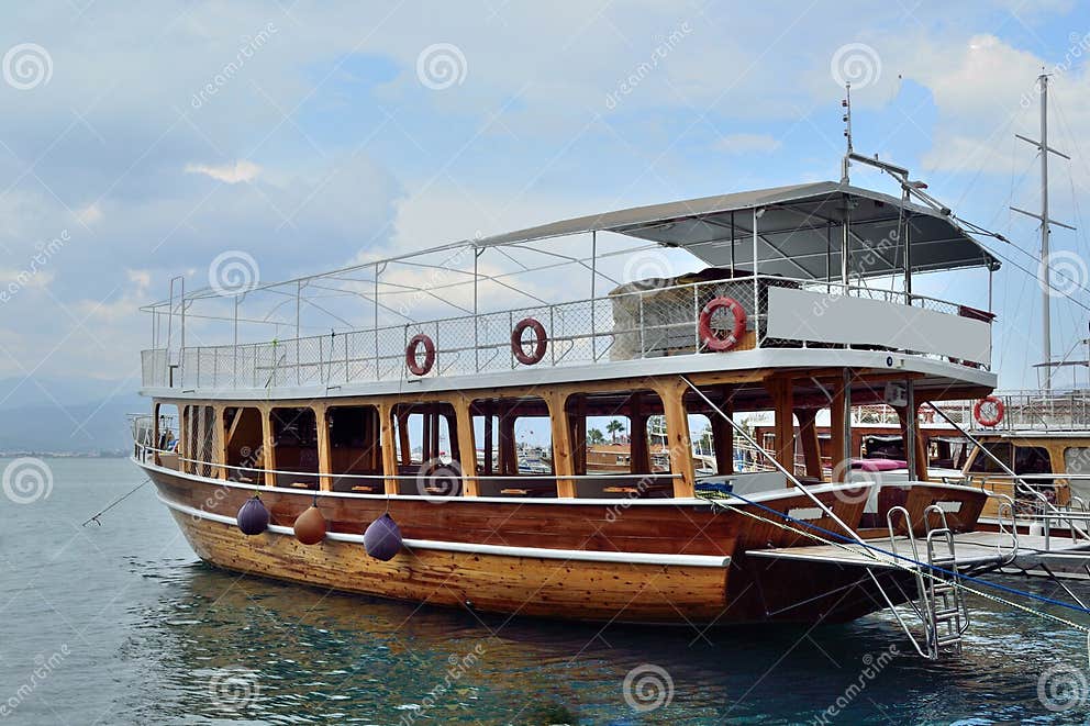 Double-deck Wooden Ship is on the Raid Stock Image - Image of ring ...
