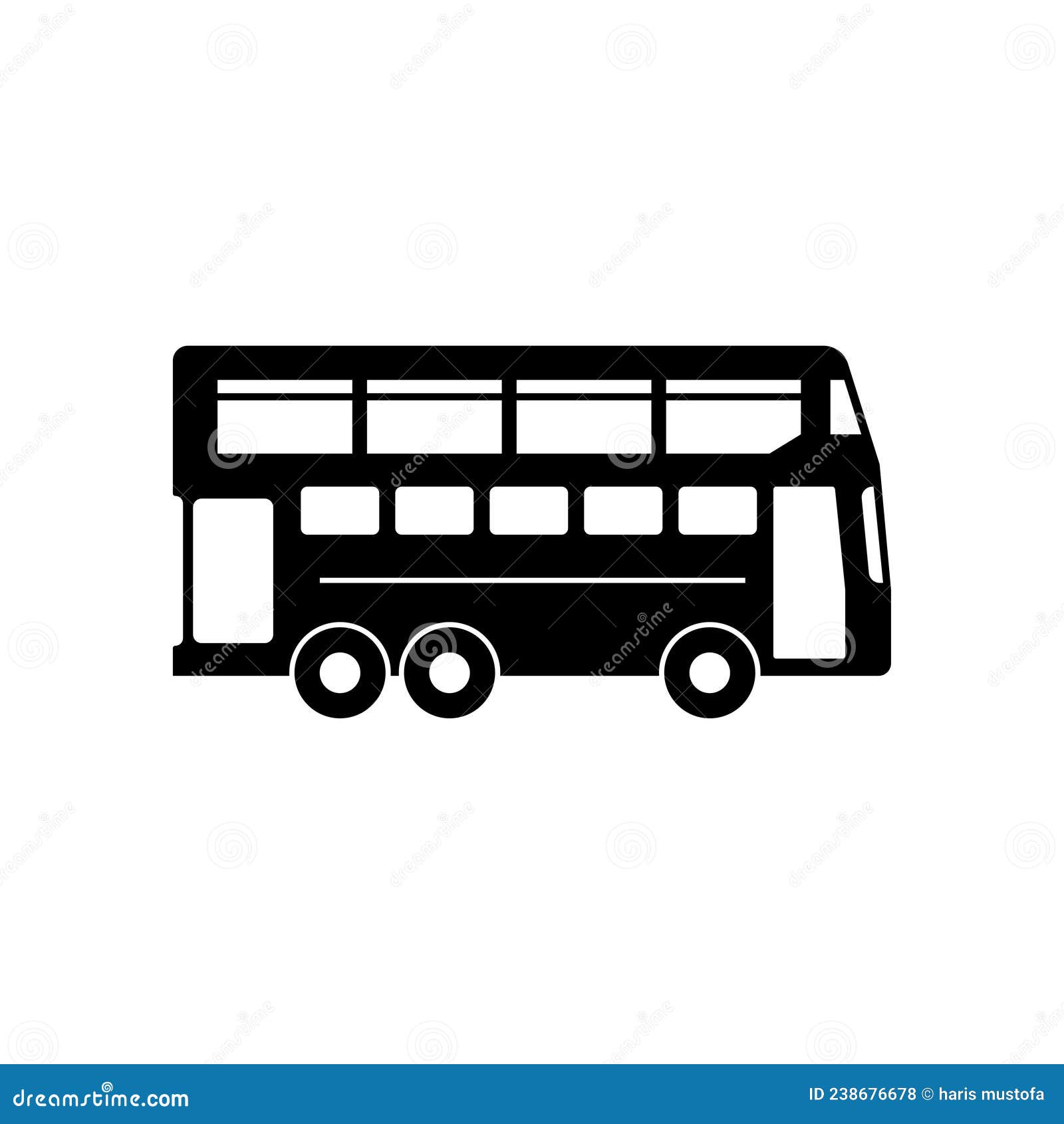Double Decker Bus Icon Design Template Vector Isolated Stock Vector ...