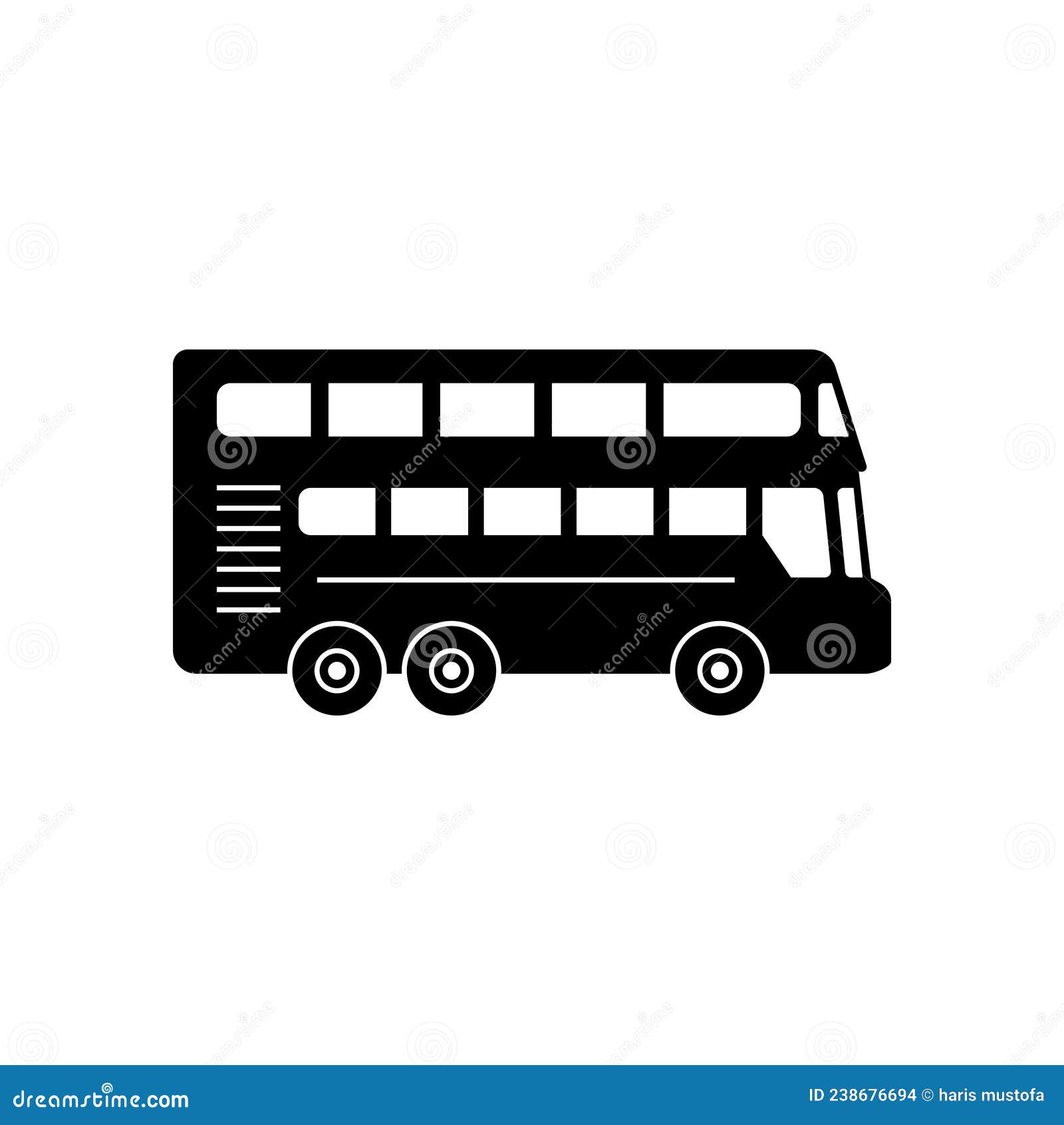 Double Decker Bus Icon Design Template Vector Isolated Stock Vector ...