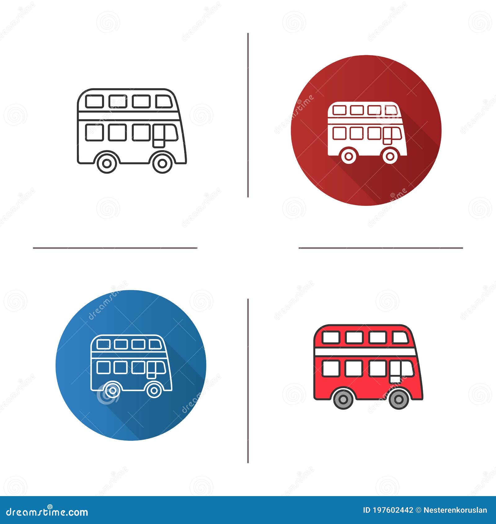 Double decker bus icon stock vector. Illustration of sign - 197602442