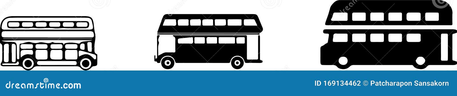 Double Decker Bus Icon Isolated on Background Stock Illustration ...