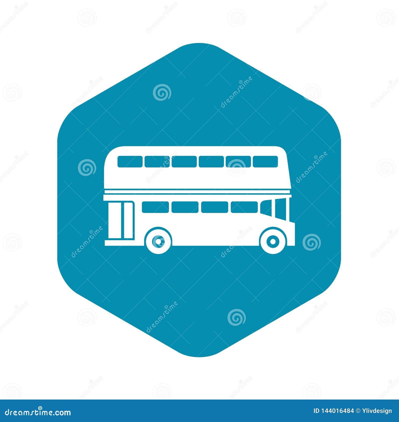 Double Decker Bus Icon, Simple Style Stock Vector - Illustration of ...