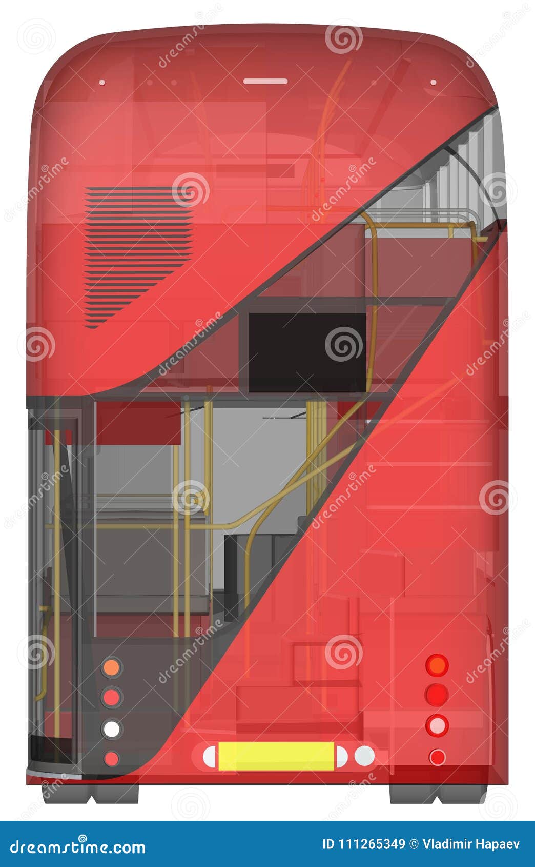 A Double-decker Bus, a Translucent Casing Under Which Many Interior ...