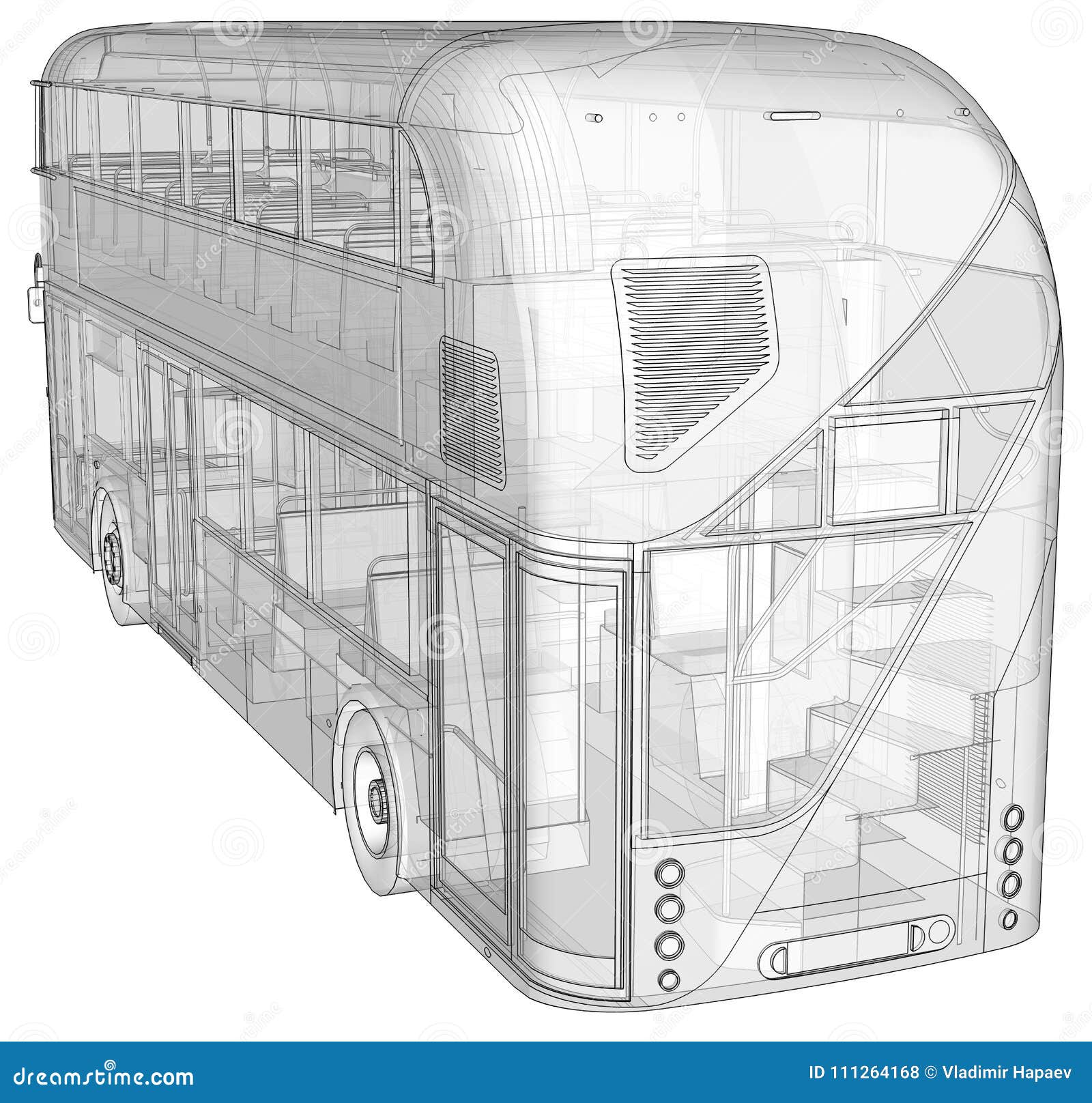 A Double-decker Bus, a Translucent Casing Under Which Many Interior ...