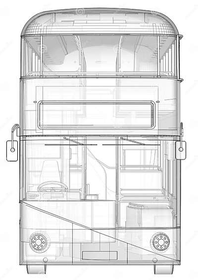 A Double-decker Bus, a Translucent Casing Under Which Many Interior ...