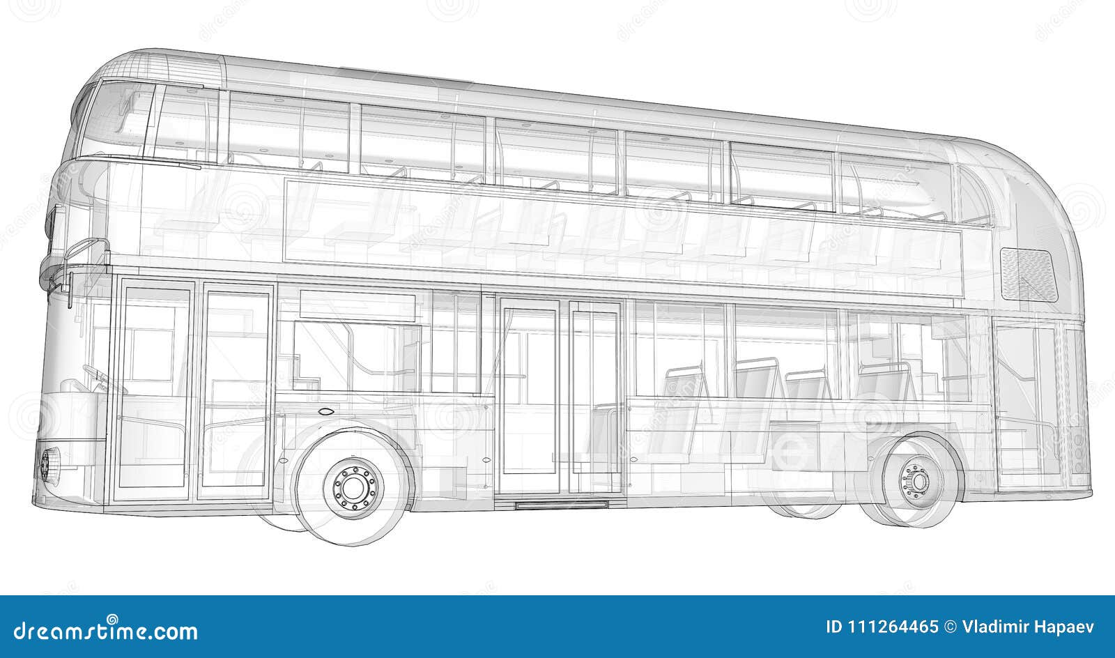 A Double-decker Bus, a Translucent Casing Under Which Many Interior ...
