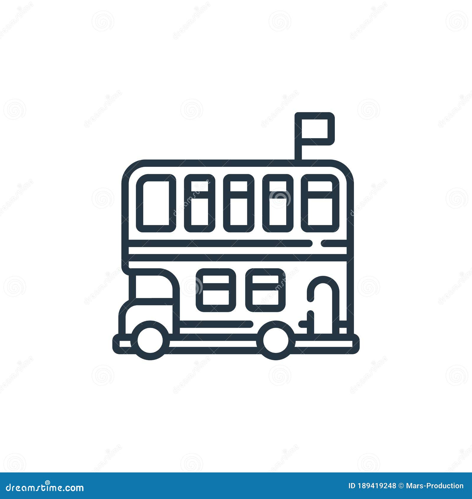 Double Decker Bus Vector Icon Isolated on White Background. Outline ...