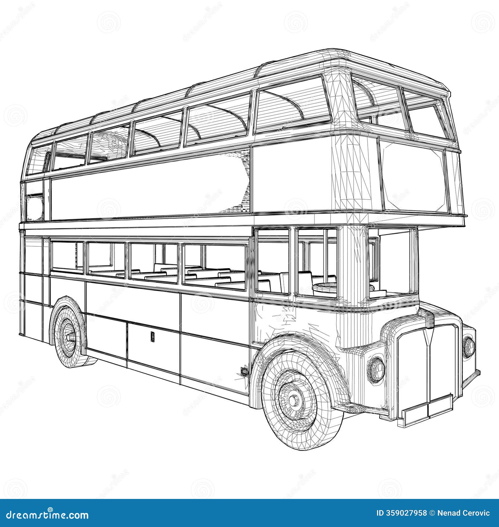 Double Decker Bus Vector. Omnibus Two Decker Illustration. Stock ...