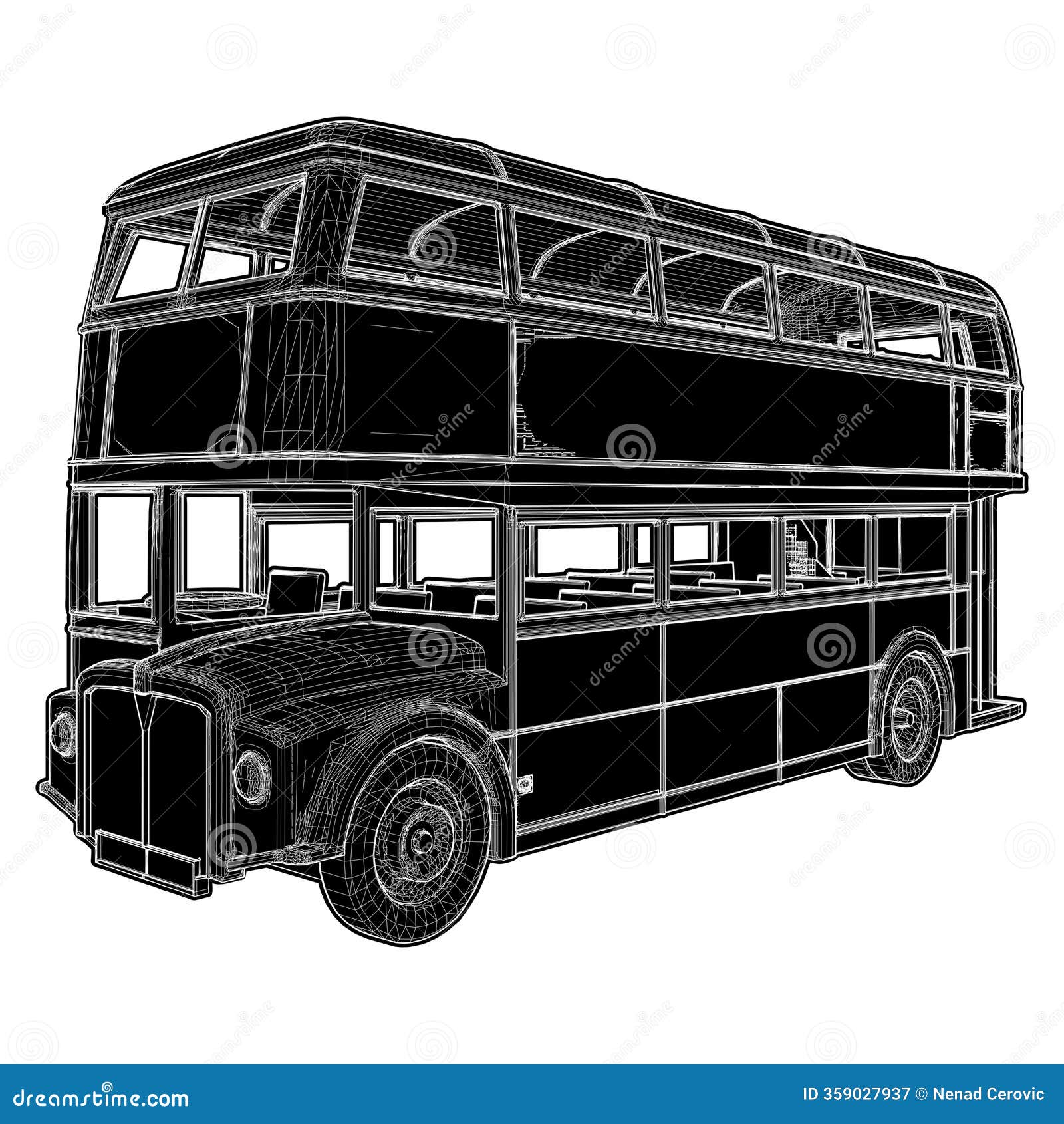 Double Decker Bus Vector. Omnibus Two Decker Illustration. Stock ...