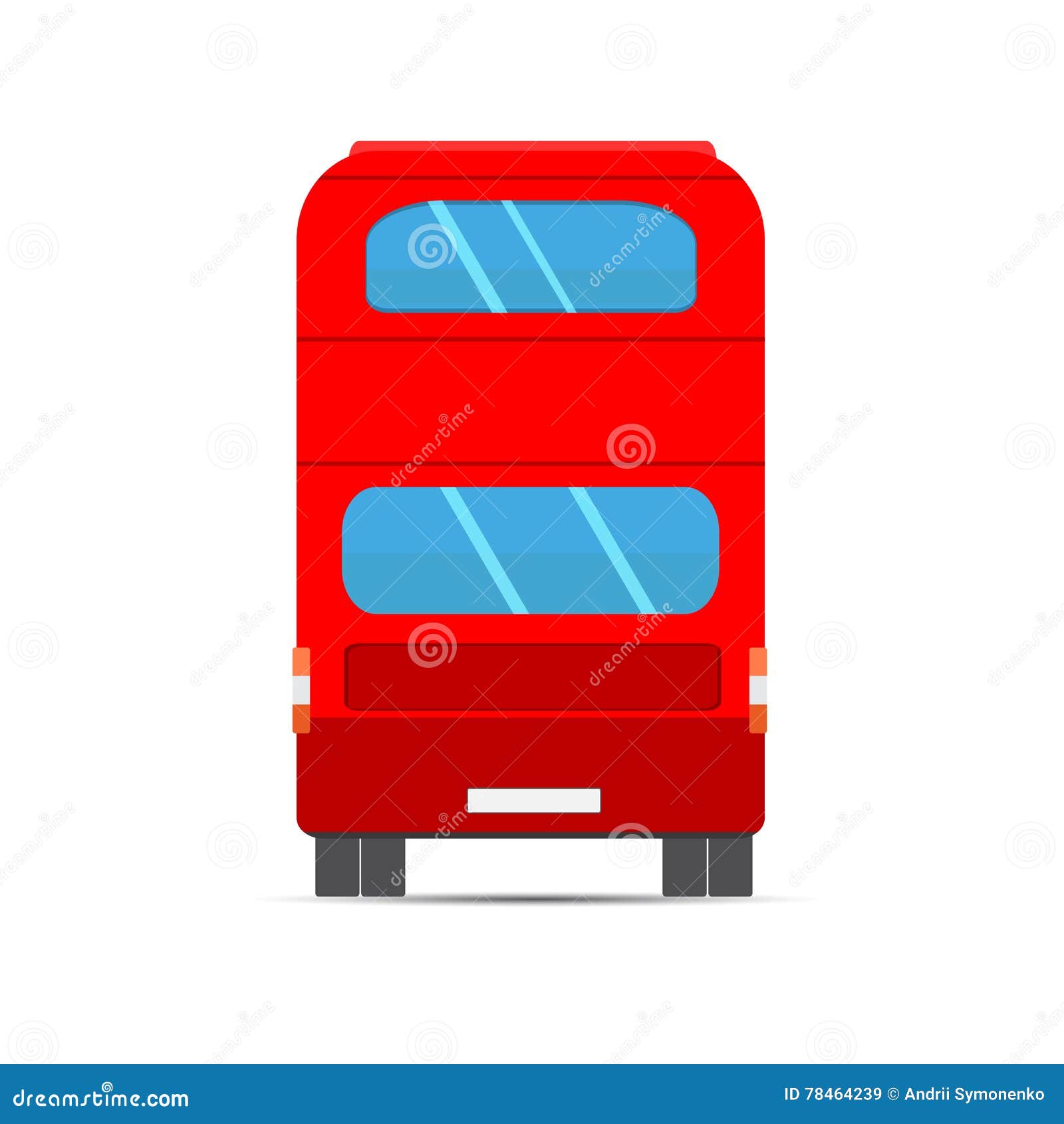 Double Decker Red Bus. Red Bus Rear Stock Vector - Illustration of ...