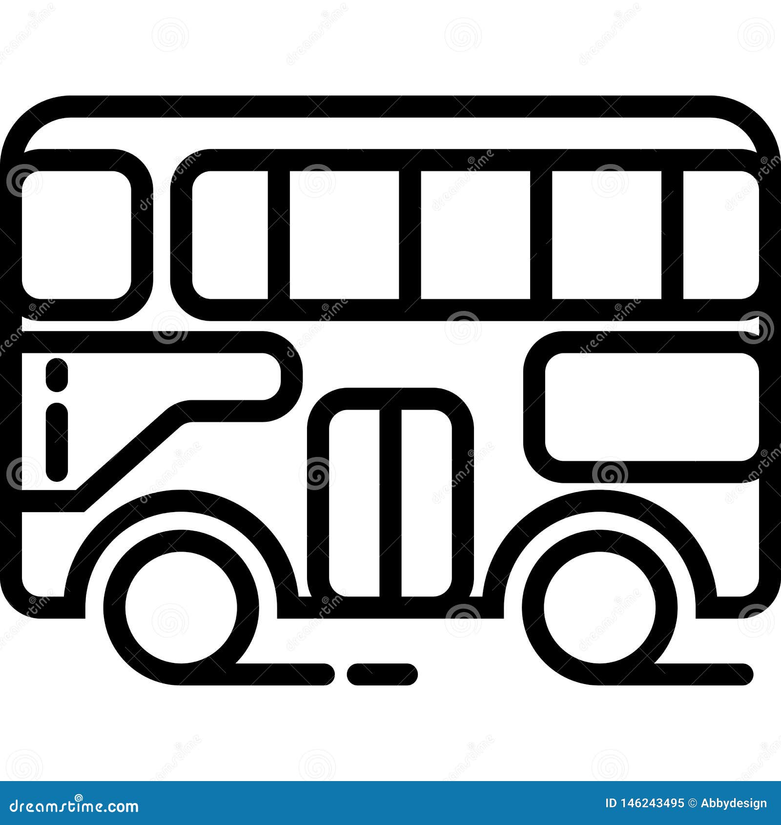 Double Decker Side View Icon Vector Stock Vector - Illustration of ...