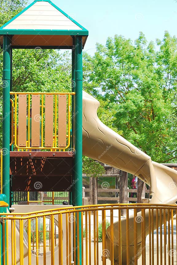 A Double Decker Slide in a Park Stock Photo - Image of park, kids: 24535572