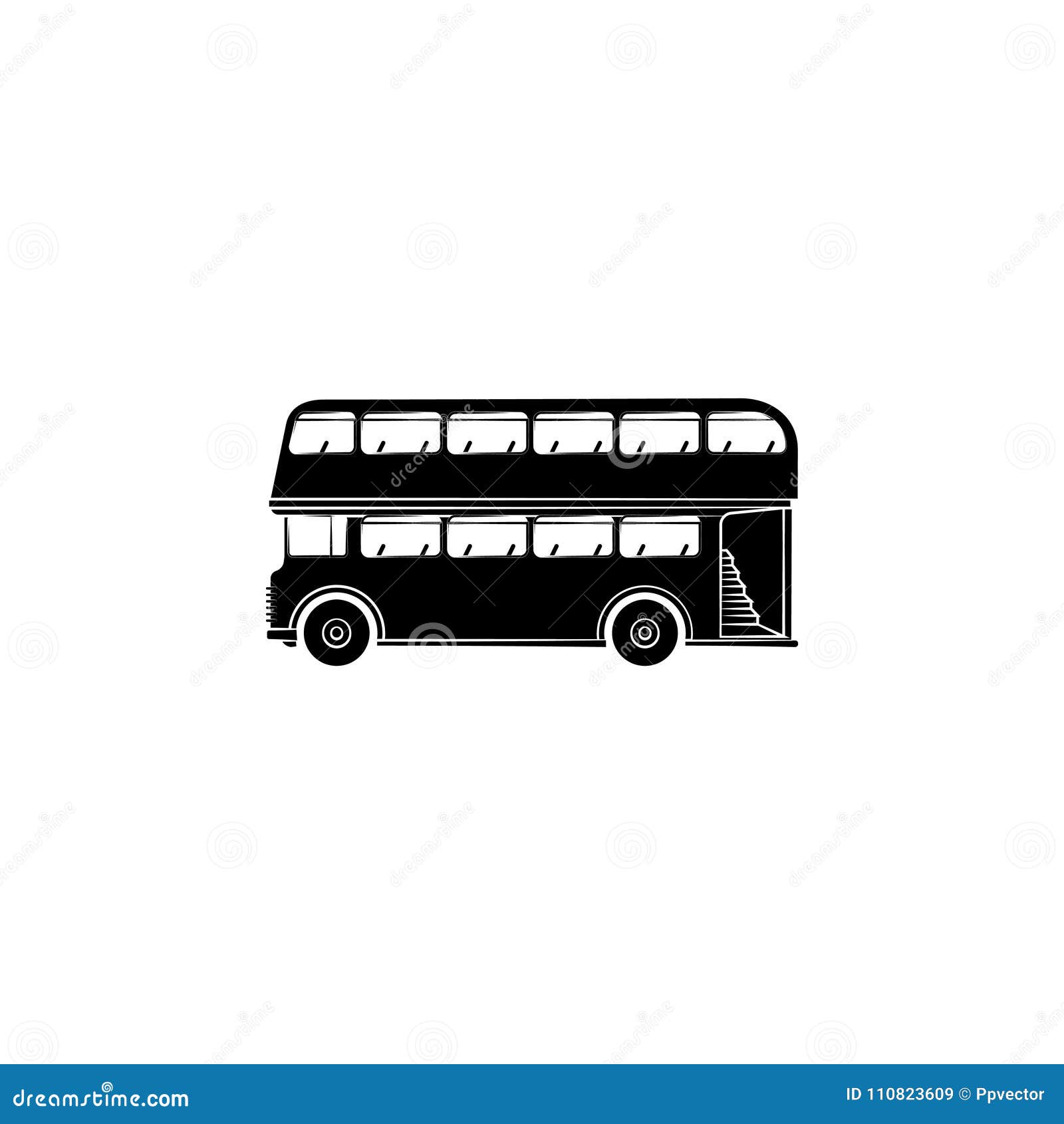 Double-decker symbol sign stock illustration. Illustration of rides ...