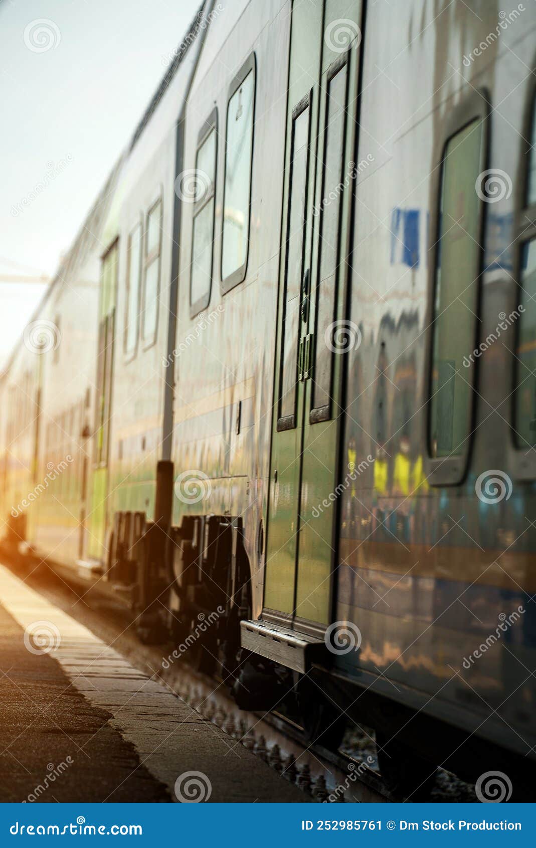 Double Decker Train Passing by Stock Image - Image of decker, urban ...