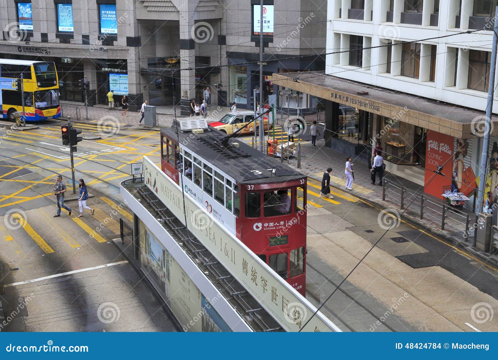 Double-decker Tramway Bus Station Editorial Stock Image - Image of ...
