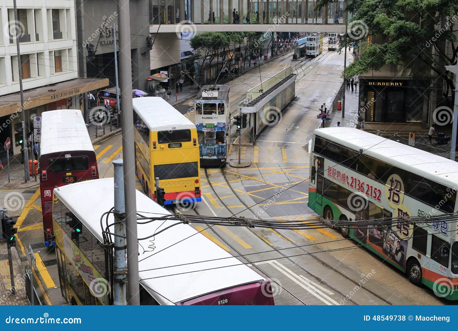 The Double-decker Tramway Bus Station Editorial Stock Photo - Image of ...
