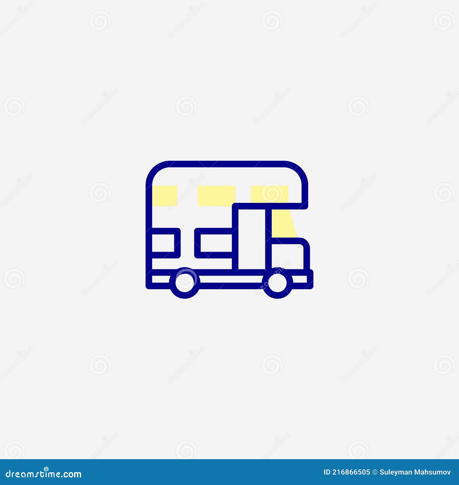 Double Decker Vector Icon Sign Symbol Stock Vector - Illustration of ...