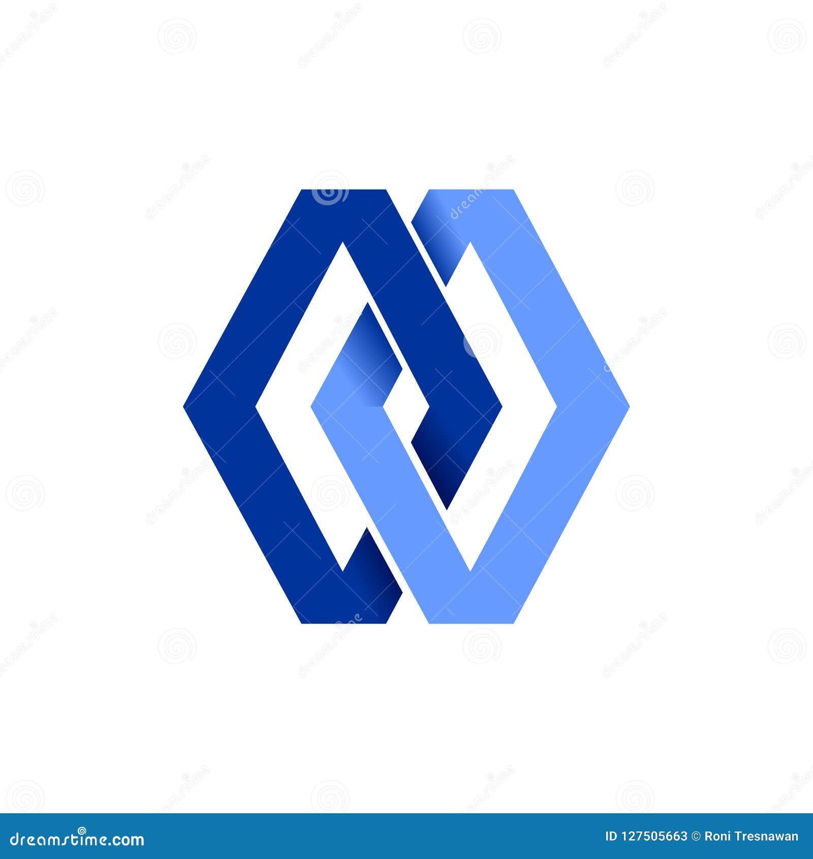 Double Diamond Blue Chain Linked Symbol Graphic Design Stock Vector ...