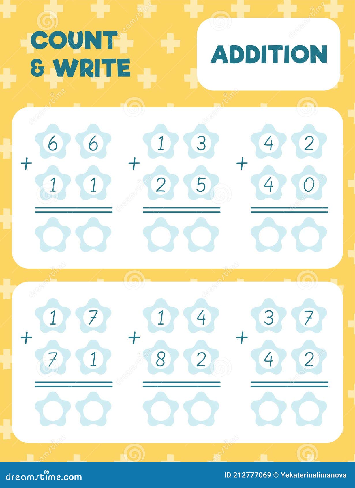 Double Digit Addition. Column Method Stock Vector - Illustration of ...