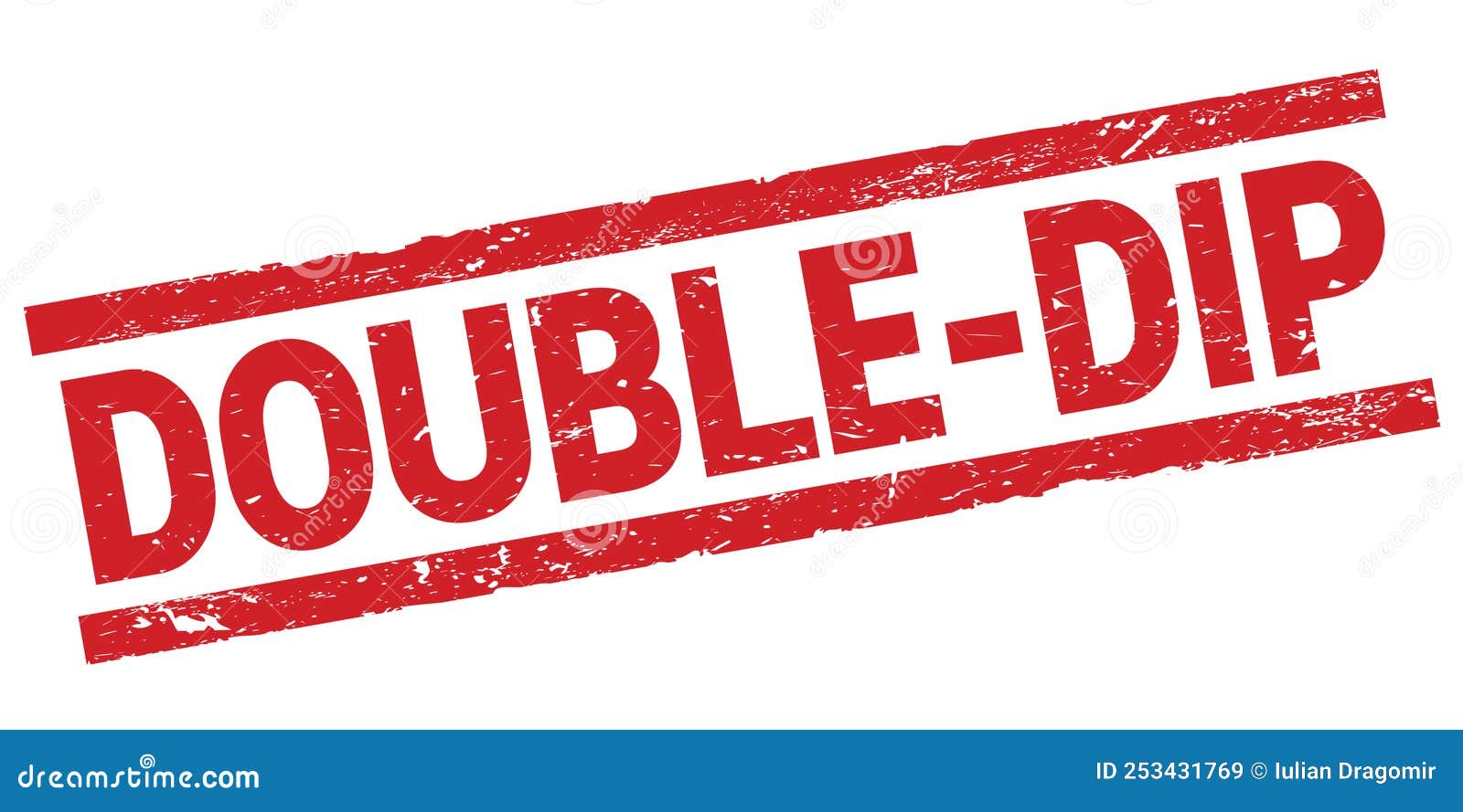 DOUBLE-DIP Text on Red Rectangle Stamp Sign Stock Illustration ...