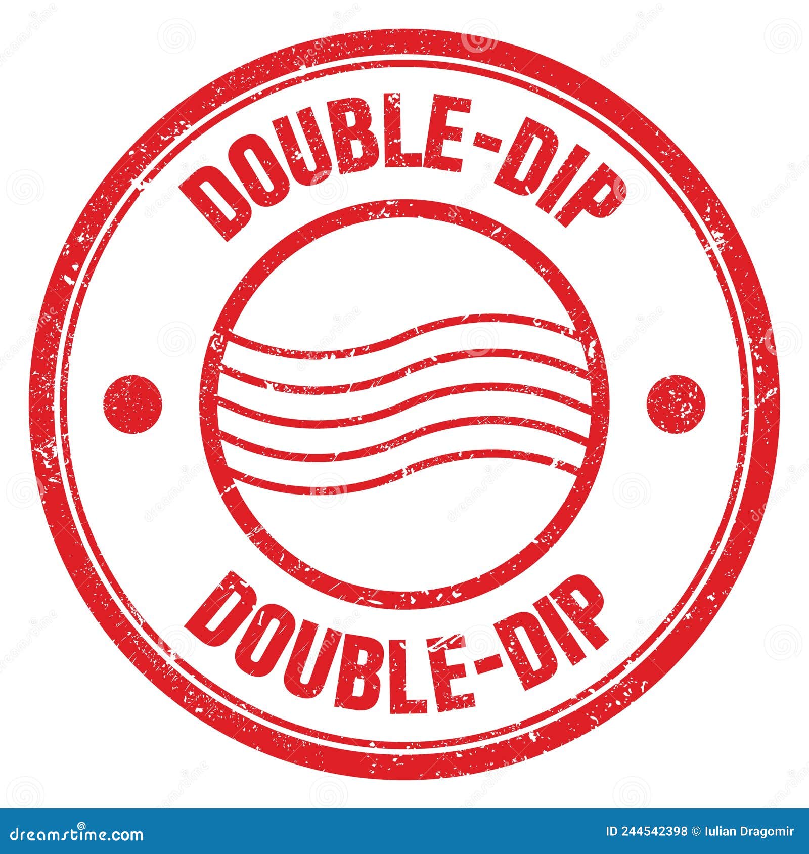 DOUBLE-DIP Text Written on Red Round Postal Stamp Sign Stock ...
