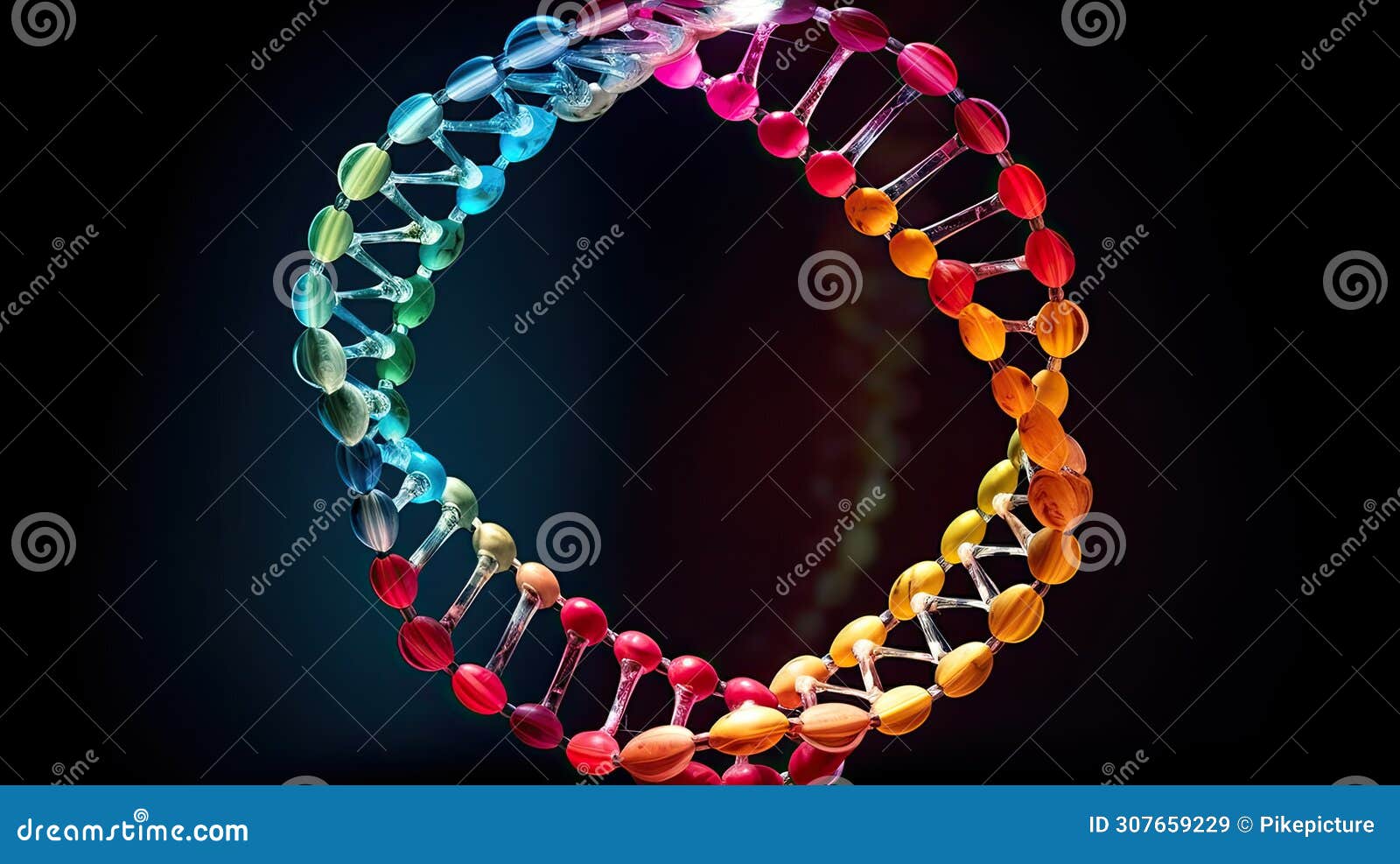Double dna strand circle stock illustration. Illustration of generated ...