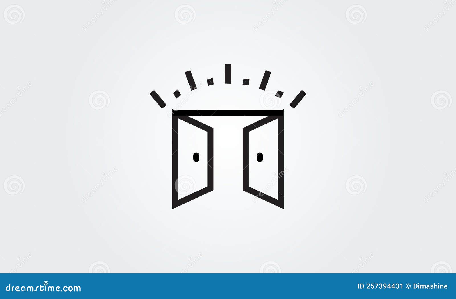 Double Door Open Outside. Design Element, Icon, Symbol. Vector ...