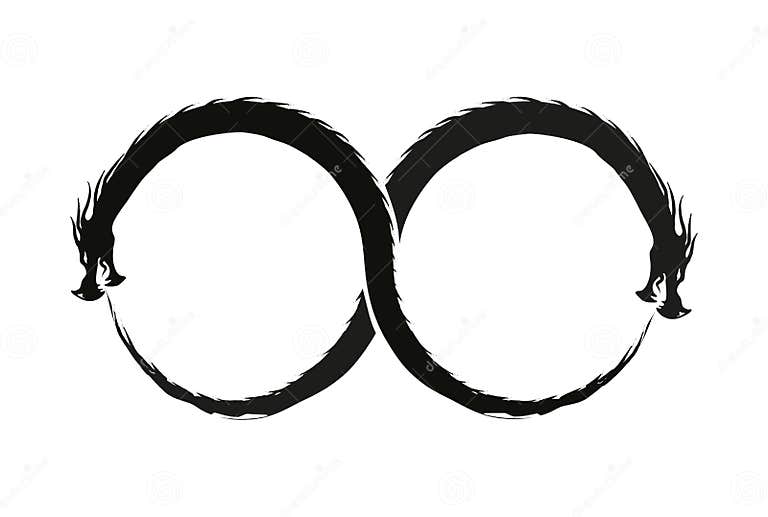 Double Dragon Infinity Symbol Black Stock Vector - Illustration of ...