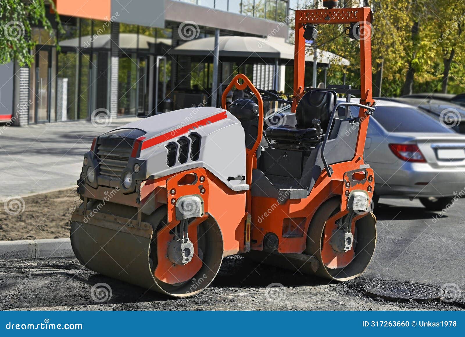 Double Drum Vibratory Roller Stock Photo - Image of compaction, machine ...