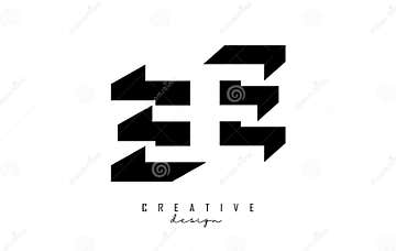 Double E Letter Logo with Negative Space Design. Letter E with ...