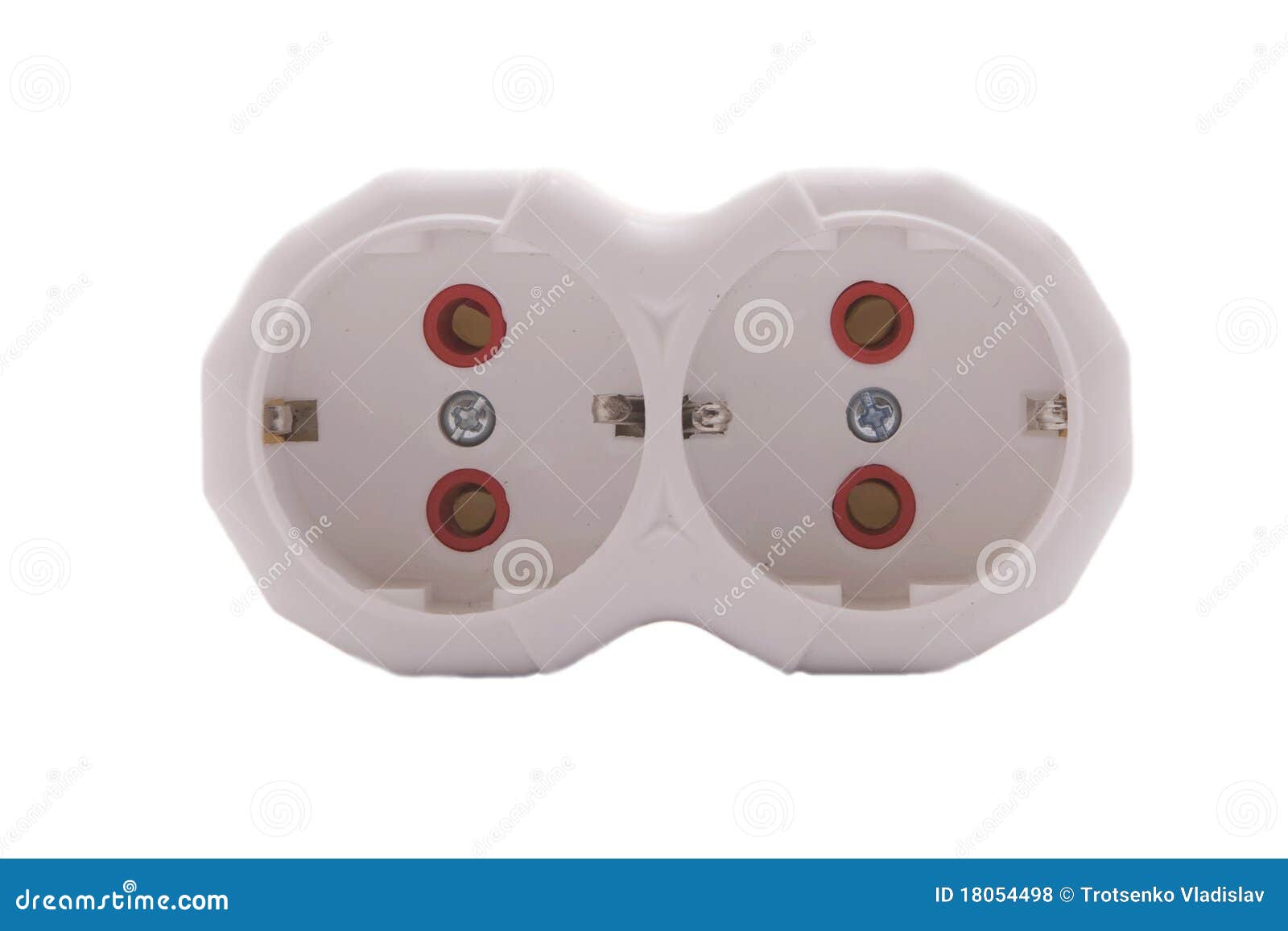 The Double Electric for the Socket Stock Photo - Image of isolation ...
