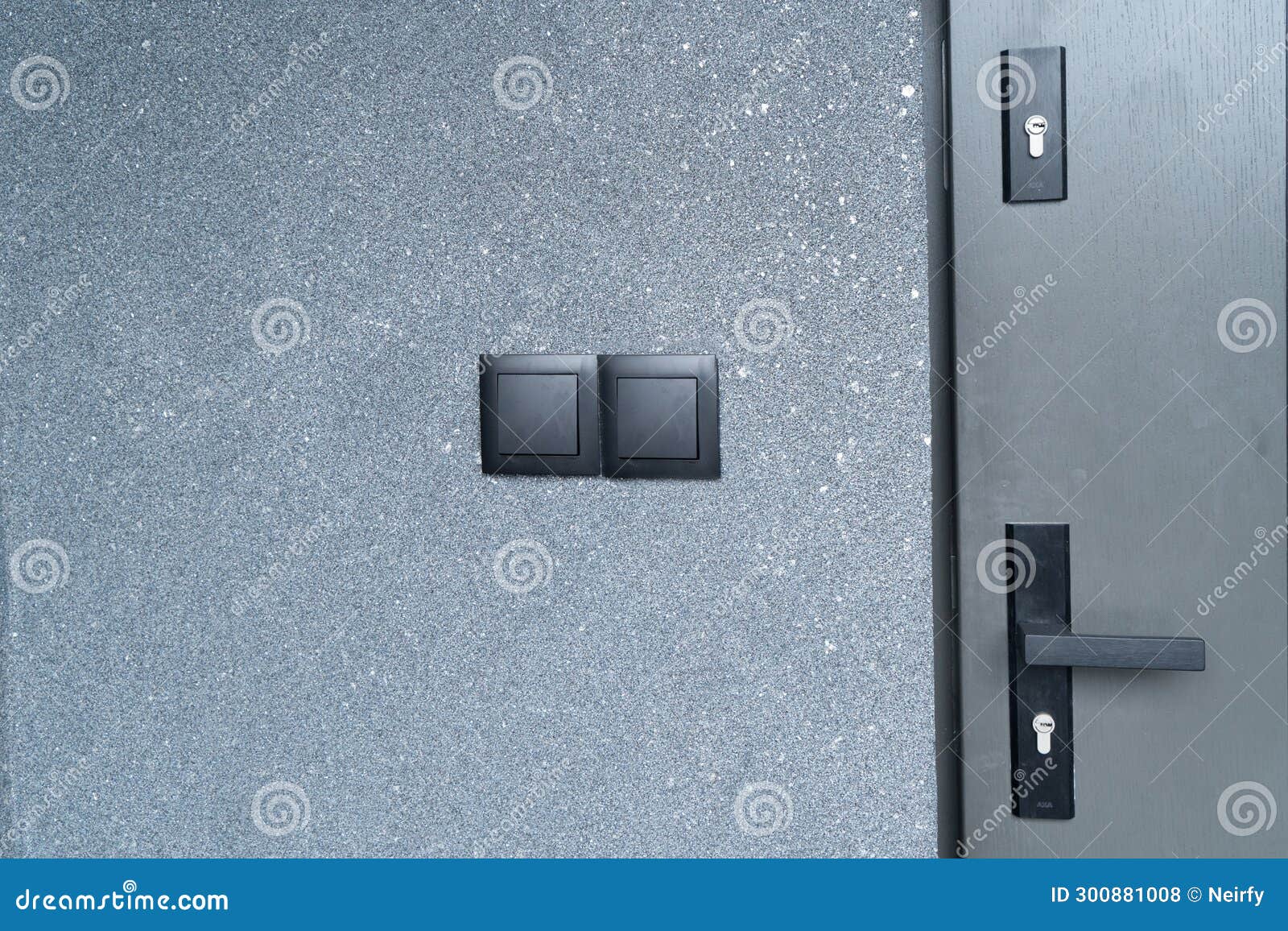 Double Electric Switch on Black Concrete Wall Stock Photo - Image of ...