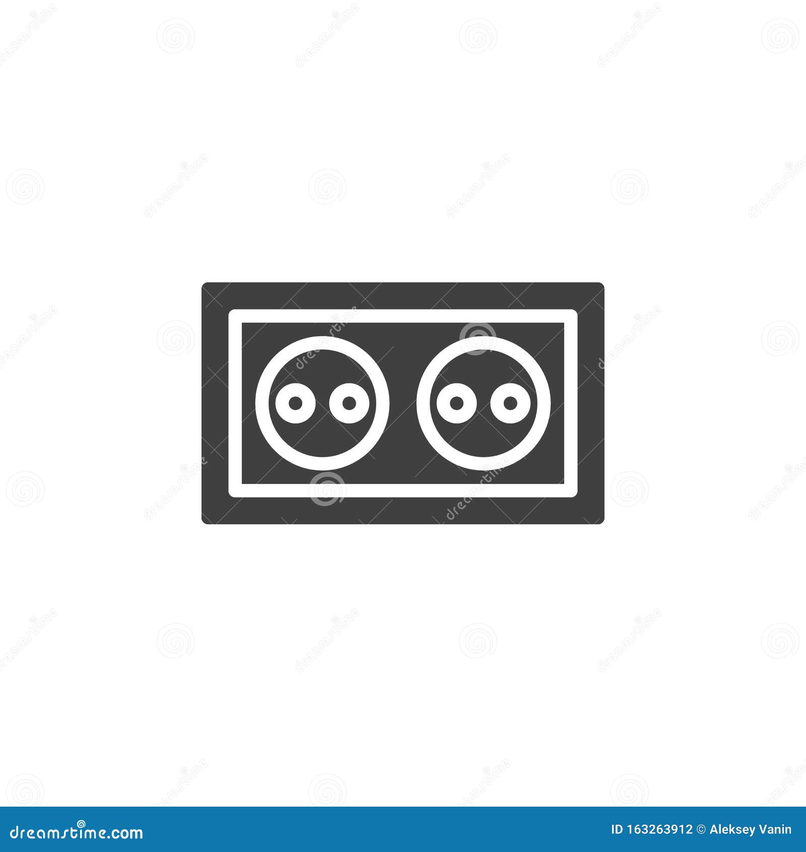 Double Electrical Outlet Vector Icon Stock Vector - Illustration of ...