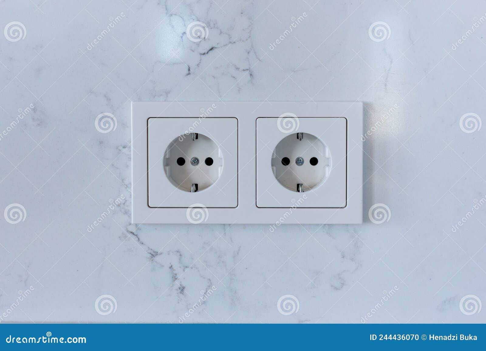 Double Electrical Socket on a White Wall in the Room Stock Photo ...