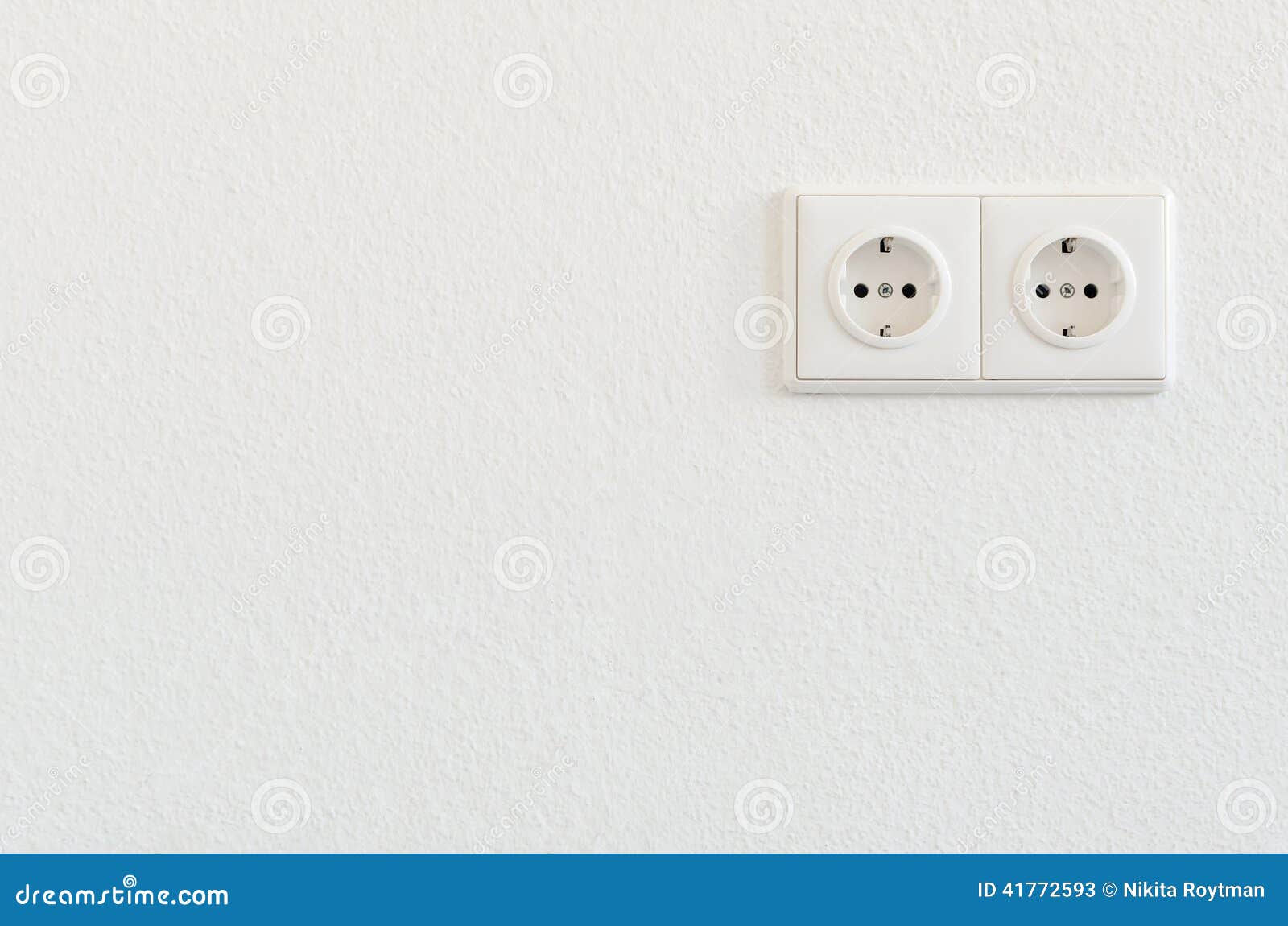 Double Electrical Socket on White Wallpaper Stock Image - Image of ...