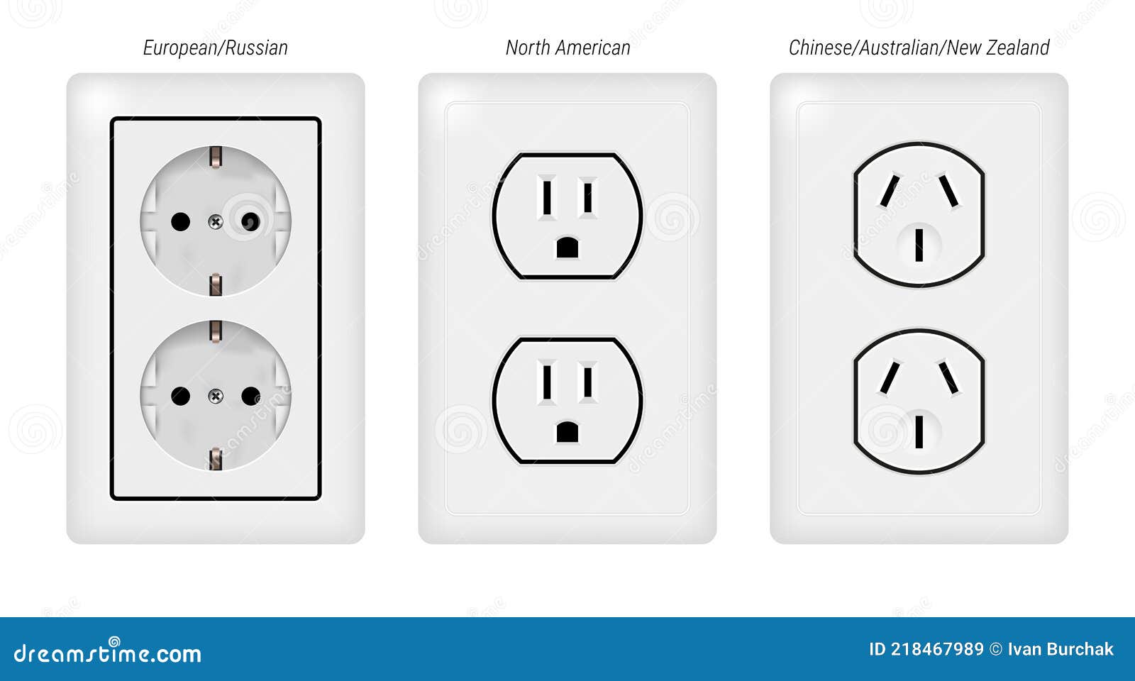 Double Electrical Sockets. 3D Vector Illustration Stock Vector ...