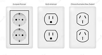 Double Electrical Sockets. 3D Vector Illustration Stock Vector ...