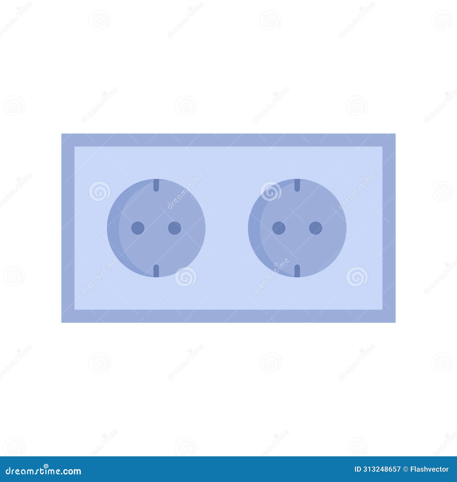 Double electricity socket stock illustration. Illustration of ...
