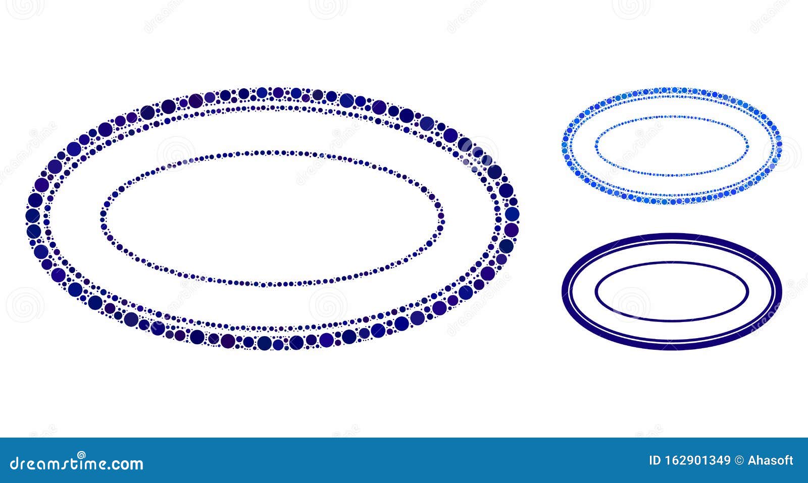 Double Ellipse Frame Composition Icon of Round Dots Stock Illustration ...