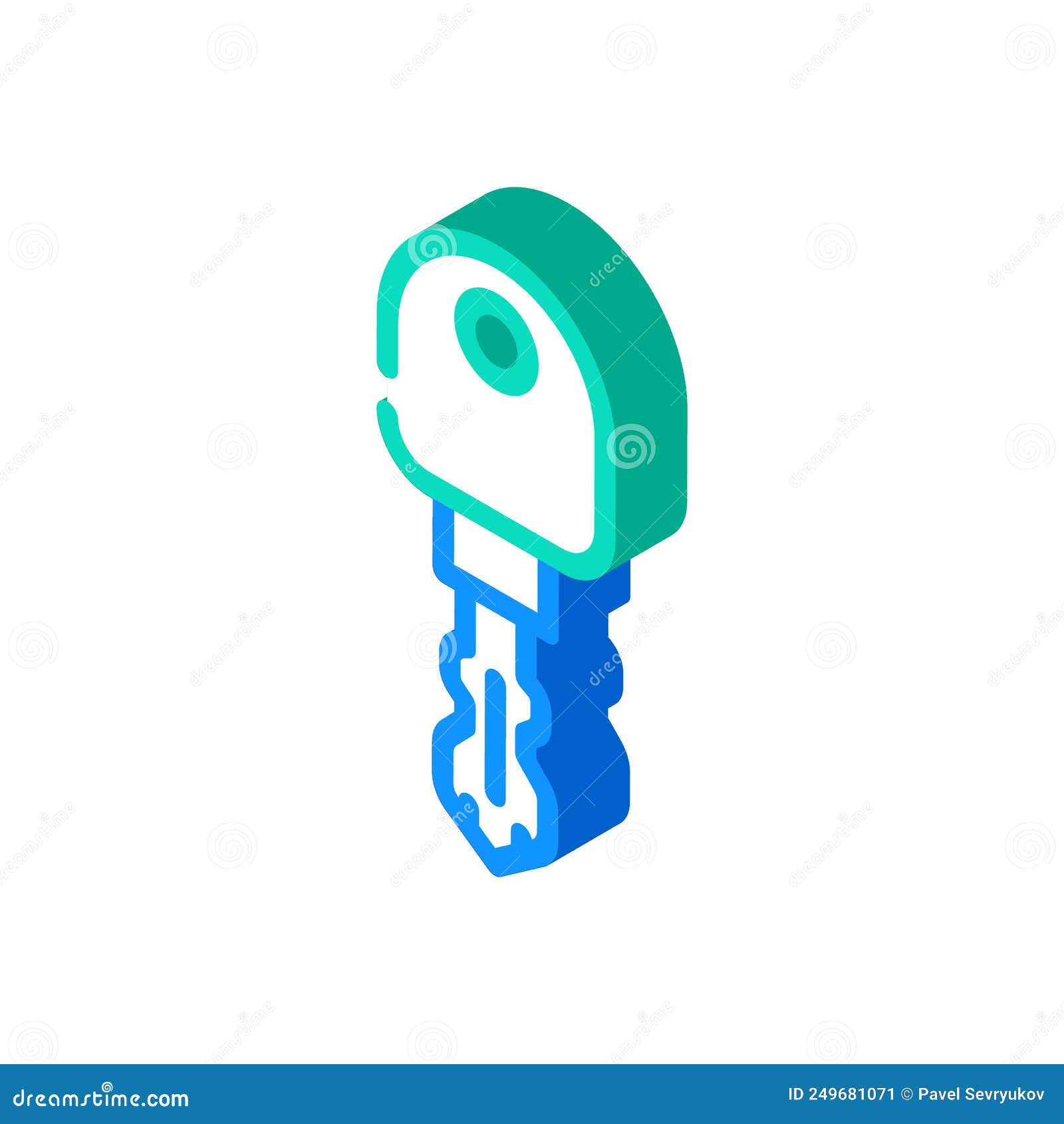 Double Ended Key Isometric Icon Vector Illustration Stock Illustration ...