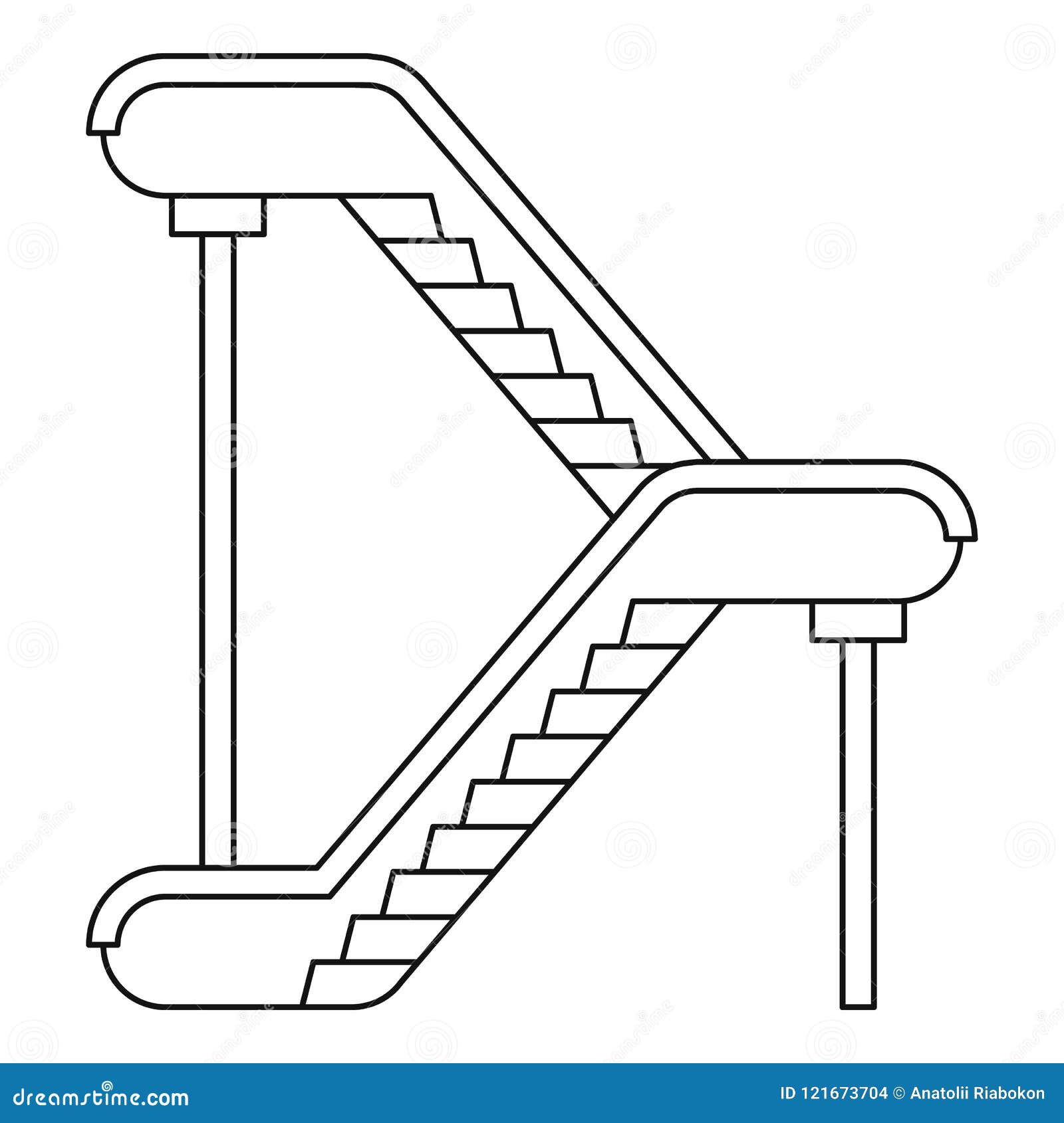 Double Escalator Icon, Outline Style Stock Vector - Illustration of ...