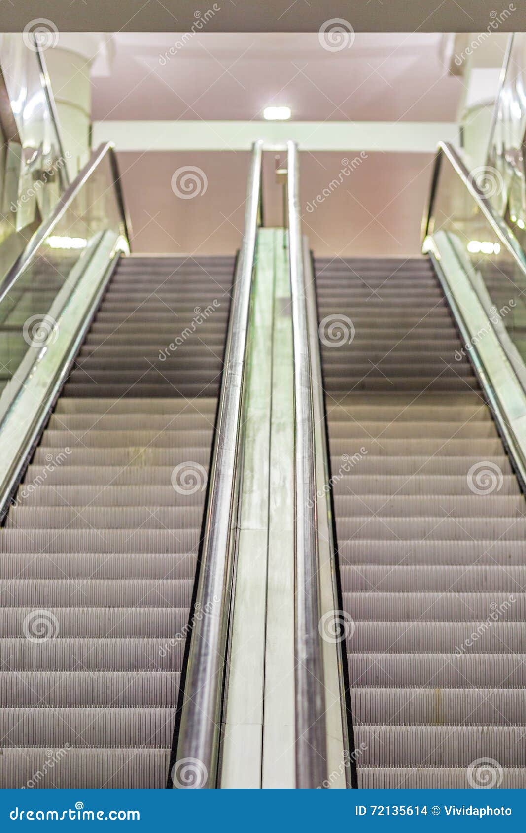 Double escalator stock photo. Image of center, building - 72135614