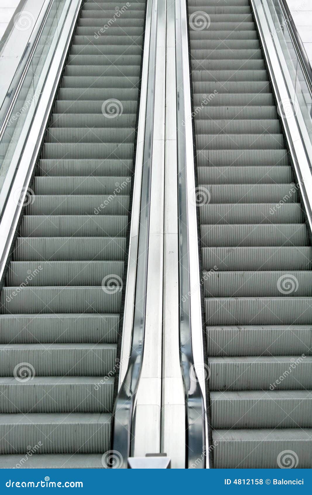 Double escalators stock photo. Image of metal, move, escalators - 4812158