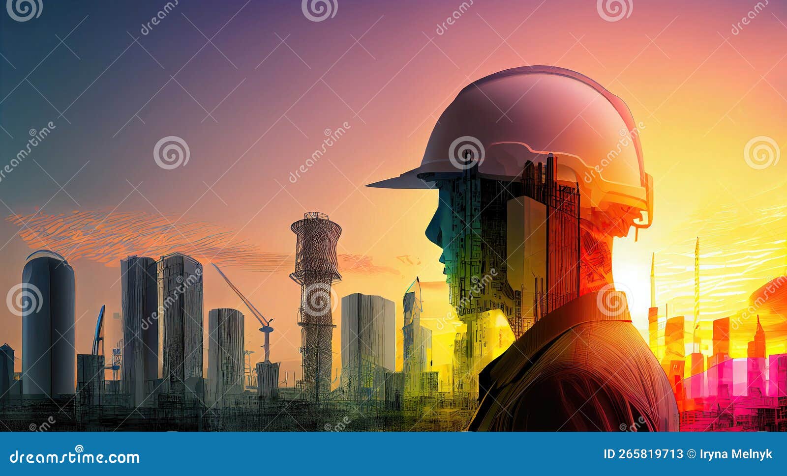 Builder Silhouette and Construction Works Poster Design Made with ...