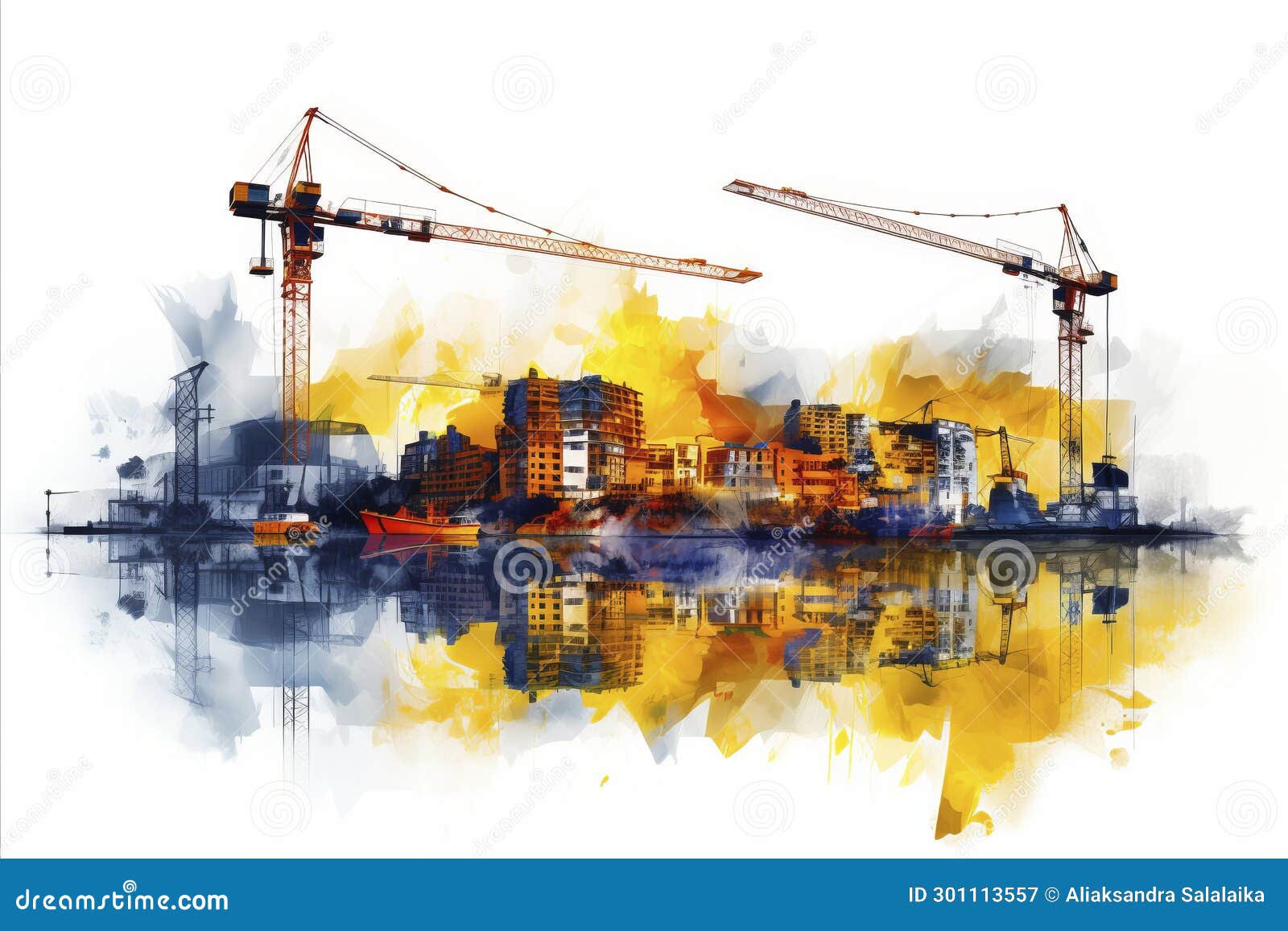 Double Exposure of Building Construction Engineering with Graphic ...